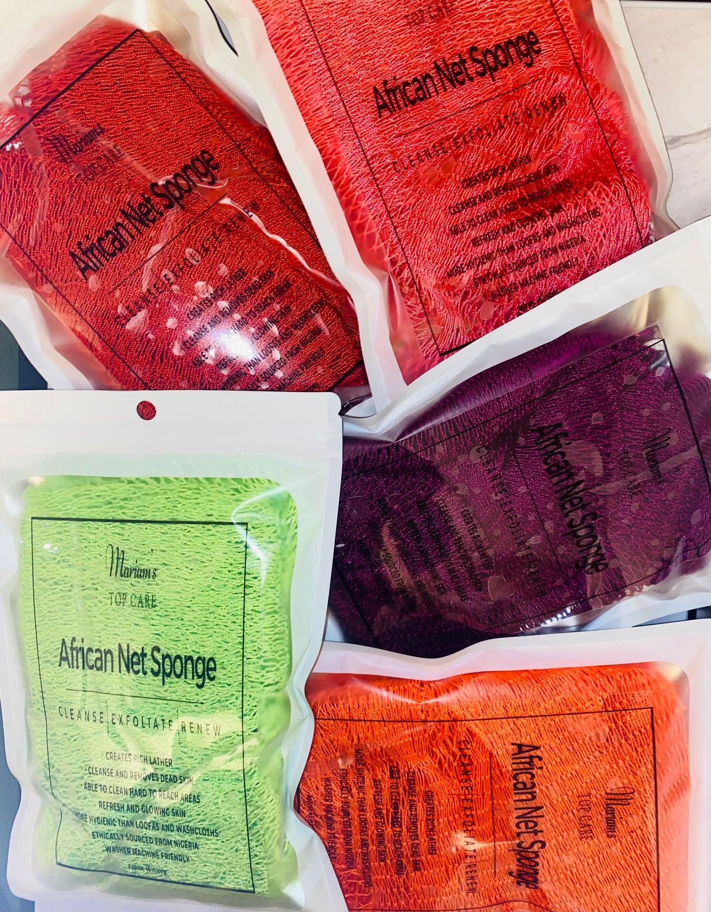 African Net Sponge - 45" - Pink – Mariams Top Care